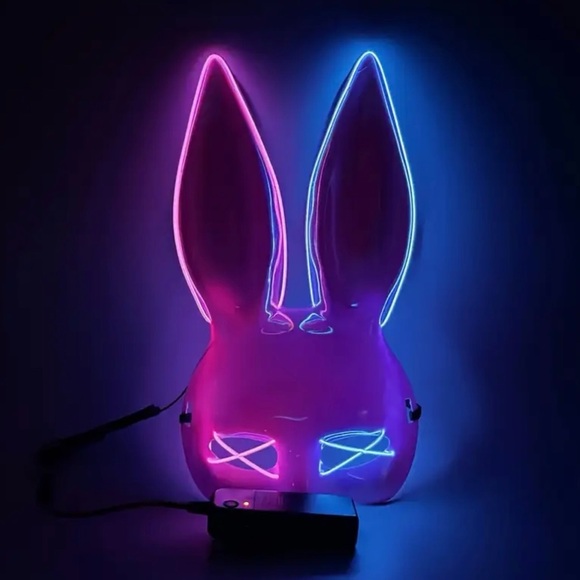 Accessories | Led Light Up Bunny Rabbit Mask Pink Cosplay Party ...